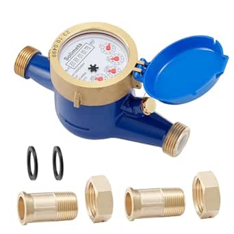 Solimeta Water Meter, Cold Water Meter for Garden and Home, 3/4"NPT ...