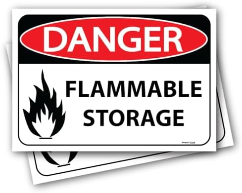 Amazon.com: (2 pack) Danger Flammable Storage Cabinet Label, 7 x 10 ...