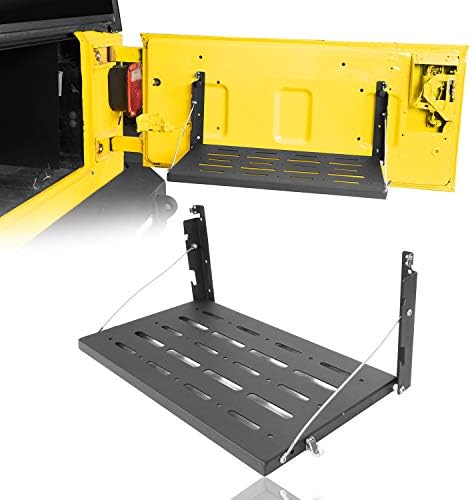 Amazon.com: Hooke Road JK Wrangler Tailgate Table Metal Storage Rack ...