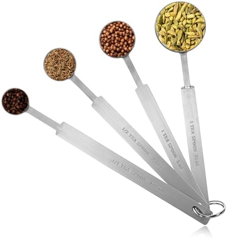 Amazon.com: Measuring Spoons Set Stainless Steel Long Handle Measuring ...