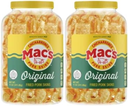 Amazon.com: Mac's Original Fried Pork Skins 11 Oz Barrel, Perfect Snack ...