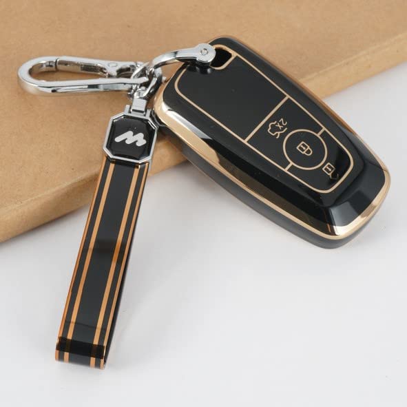 Carloginn® Mogato TPU Leather Car Key Cover Compatible with Ford Figo ...