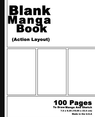 Amazon.com: Blank Manga Book: White Cover,7.5 x 9.25, 100 Pages, Manga ...