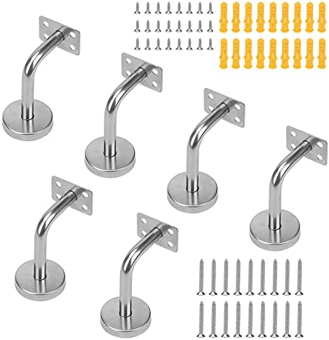 ZEONHAK 6 PCS Silver Handrail Brackets, 60 x 80mm Stainless Steel ...