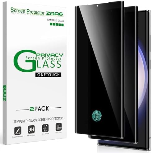 ZAAG (1Pack Privacy Tempered Glass for Samsung S23 Ultra| Curved UV ...