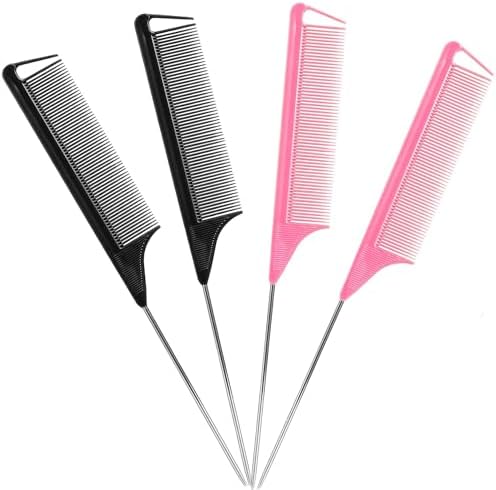 Amazon.com : Rat Tail Combs Set: 3Pcs Long Steel Pin Teasing Combs for ...