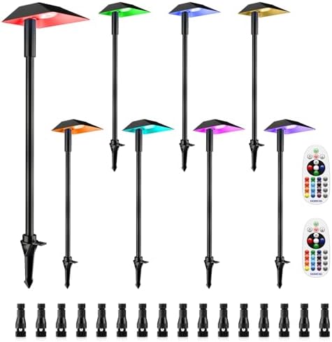 SUNVIE RGBW Low Voltage Landscape Lights 3W Color Changing Pathway ...