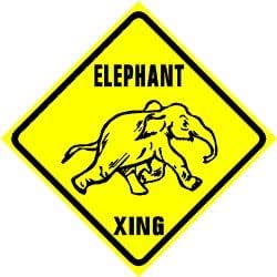 Amazon.com: Texsign Elephant Crossing Sign * Street Animal Zoo : Home ...