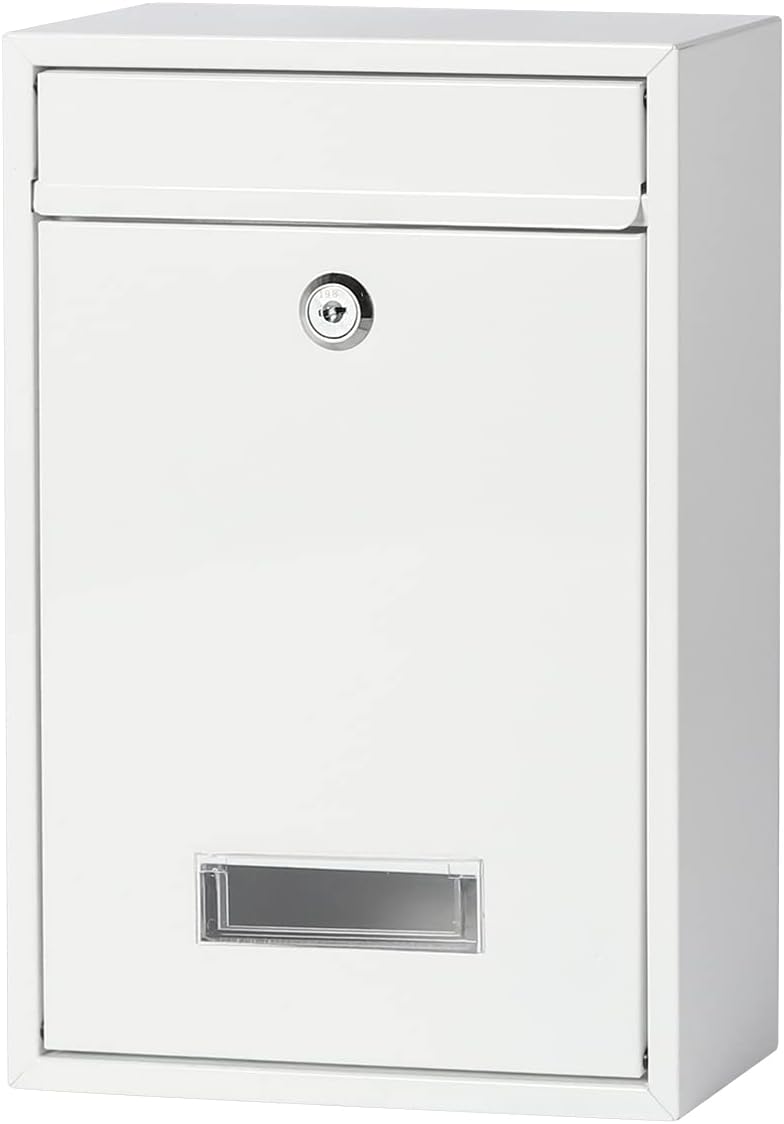 Weatherproof Wall Mount Locking Mailbox - Galvanized Steel w/ Metal ...