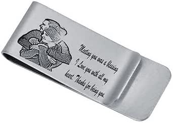 Custom Personalized Laser Engraved Titanium Money Clip, Stainless Steel ...