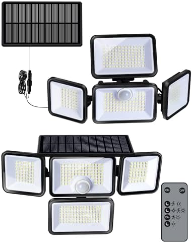 Motion Sensor Solar Flood Lights with Separate Solar Panel,2800 LM 247 ...