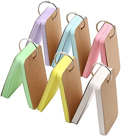 Index Cards with Rings, 6 Pieces Mini Index Cards, Multicolor Note ...