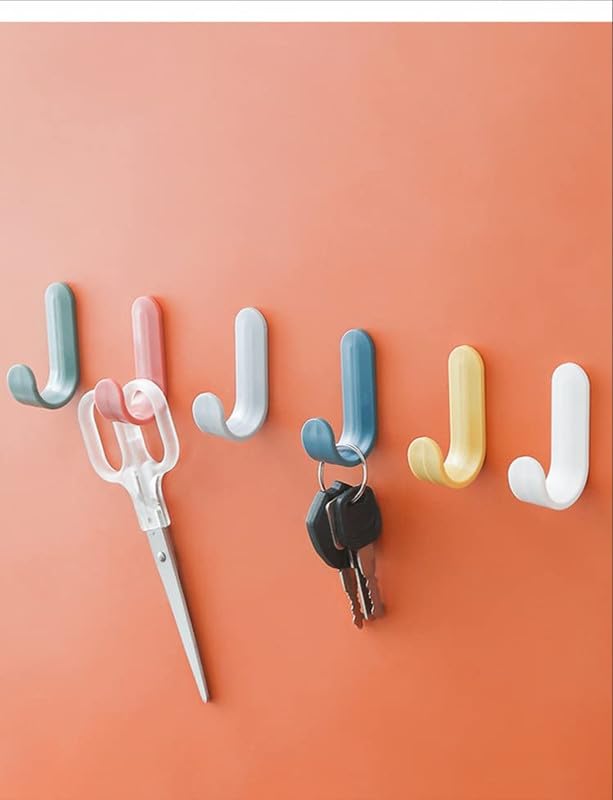 KLIVE Wall Towel Plastic Hook, Adhesive Hooks, Hooks for Hanging, self ...