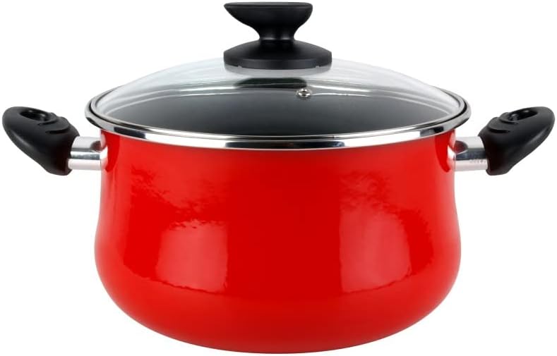 Megafesa Praga Cooking Pot with Lid, Diameter 24 cm, Garnet : Amazon.it ...