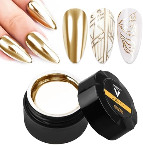 Amazon.com: NAILKISS Gold Metallic Painting Gel Mirror Painted Gel ...