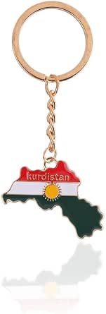 Amazon.com: xbiez Kurdistan Map Necklace for Women Gold Color Flag ...