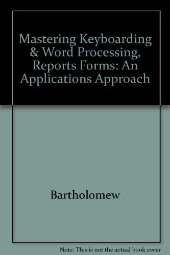 Amazon.com: Mastering Keyboarding & Word Processing, Reports Forms: An ...