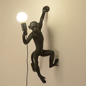 Aeyee Monkey Wall Sconce, Resin Wall Lamp, Industrial Wall Light, Fun ...