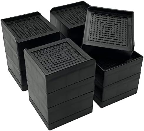 Amazon.com: MYMULIKE Bed Risers Set of 4-Oversized Adjustable Bed Raise ...