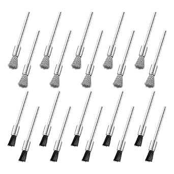 YXCCSE 20 Pcs Nylon Bristle Brushes and Steel Cleaning End Brushes Pen ...