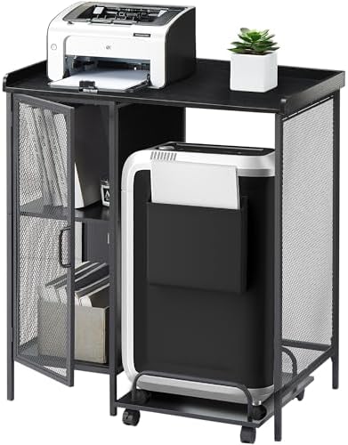 Amazon.com: VECELO Modern File Cabinet with Paper Shredder Stand On ...