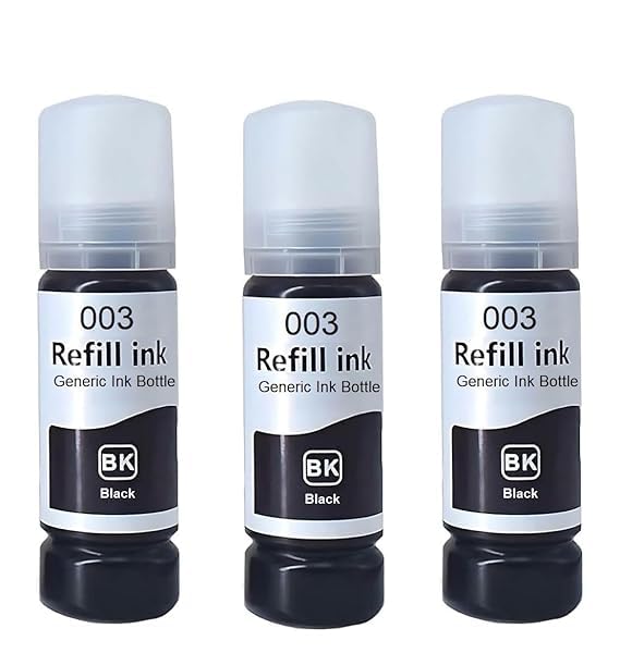 003 Black Refill Ink for Epson L3110, L3150, L3250, L3252 L3115, L3116 ...