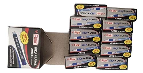 Flair Inky X-large Jumbo Cartridge for Fountain Pens(Pack of 120 Ink ...