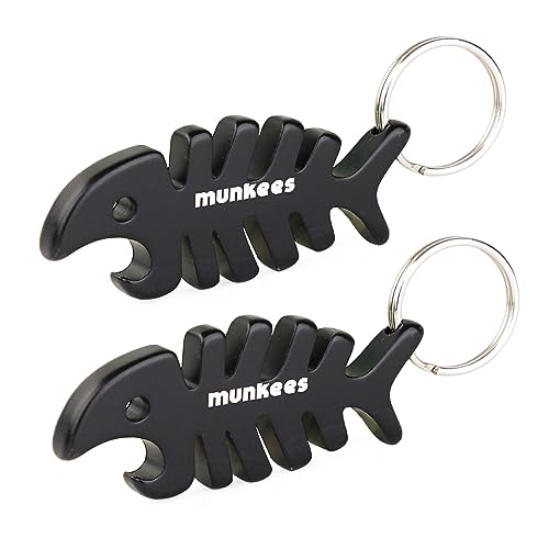 munkees 魚形の栓抜き、アルミ合金ビールオープナー、キーチェーン 2本 ブラックの評判・口コミ｜ベストオイシー