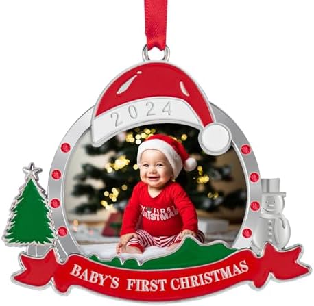 Amazon.com: Personalized Photo Christmas Ornaments 2024 - Babys First ...