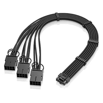 EZDIY-FAB GPU Power Sleeved Cable Extension, 16pin(12+4) 12VHPWR PCIe 5 ...