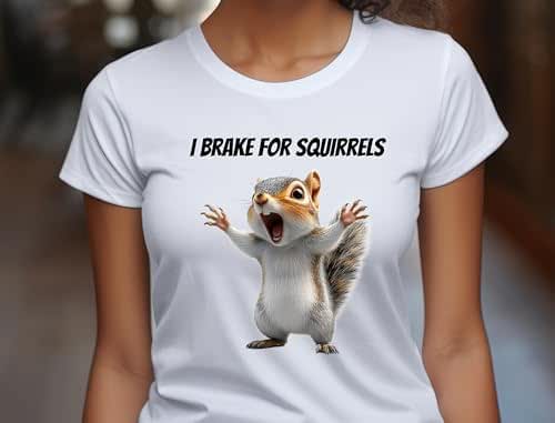 Amazon.com: I Brake for Squirrels Shirt, Squirrel Gift, Funny Squirrel ...