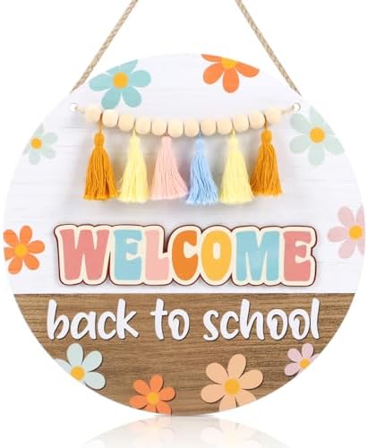 Amazon.com : CHDITB Classroom Teacher Door Sign Wreath(11.4"x11.4 ...