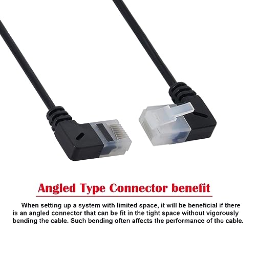 CY Ultra Thin Slim Cat6 Ethernet Cable RJ45 Right Angled 25cm UTP ...