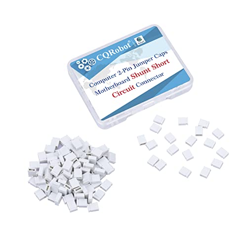 CQRobot 200 Pieces White Standard Computer Jumper Caps Header Pin Shunt ...