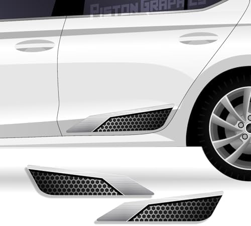 Piston Graphics Cars Side Graphics Stickers Silver Suitable for Sedan ...