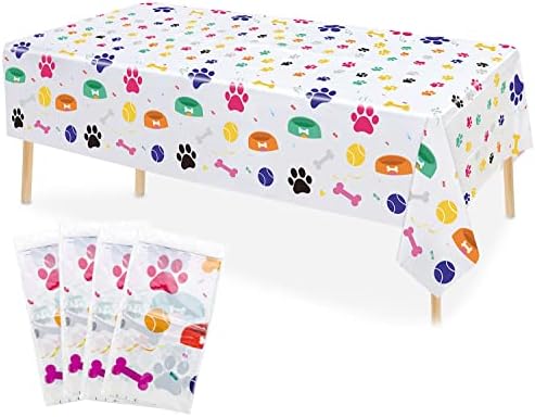 Amazon.com: 3 Pack Puppy Dog Pet Paw Print Plastic Tablecloth Table ...