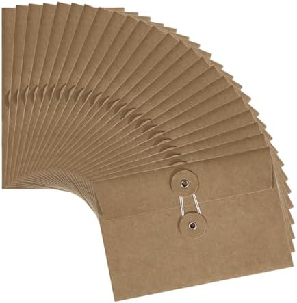 Amazon.com : 24 Pcs Brown Envelopes 6"x4" with Button and String ...