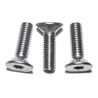 18-8 Stainless Steel Hex Drive Flat Head Screw M8 x 1.25 mm Thread, 20 mm Long,Packs of 25 ...
