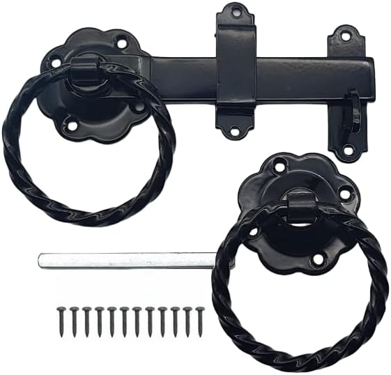 Infinity Decor® 6” 150mm Heavy Duty Twisted Ring Gate Latch for Garden ...