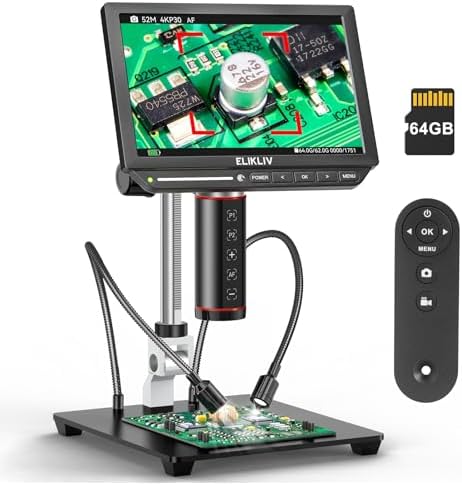 Amazon.com : 4K Digital Microscope, Elikliv EM4K 8" Coin Microscopes ...