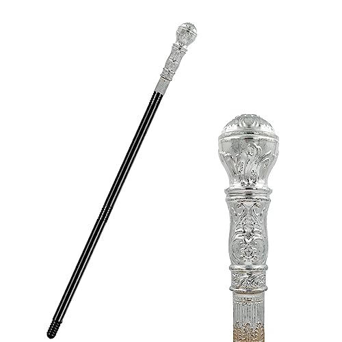 44in Silver Wizard Staff Plague Doctor Costume Cane Pimp - Want It All