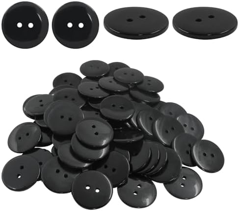 Amazon.com: Cionyce 100 Pcs Premium 2-Hole Resin Sewing Buttons - Black ...