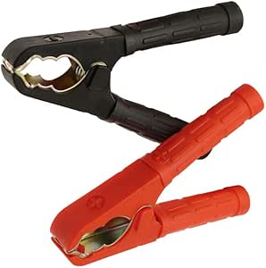 KafTon 100A Pair of Red Black Insulated Electrical Crocodile Alligator ...