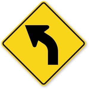 SmartSign "Left Curve" MUTCD Compliant Sign | 24" x 24" 3M Engineer ...