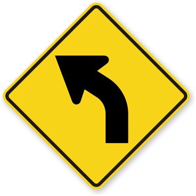 SmartSign "Left Curve" MUTCD Compliant Sign | 24" x 24" 3M Engineer ...