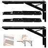 ANTEISI Folding Shelf Brackets Heavy Duty 90 Degree Hinges Fold Down ...