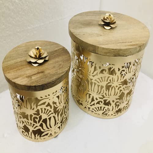 Buy Fancy Palace Decorative jars for home decor with Wooden Lid ...