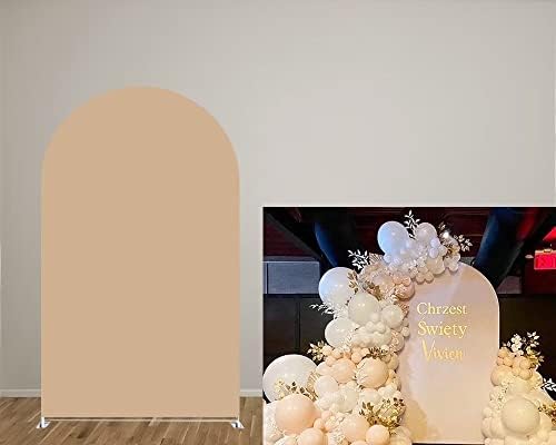 Amazon.com : iydoda Beige Cream Solid Arch Stretchy Fabric Covers ...
