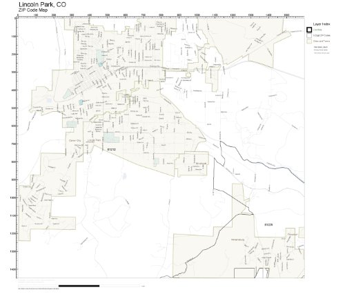 Amazon.com : ZIP Code Wall Map of Lincoln Park, CO ZIP Code Map ...