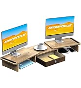 Amazon.com: ErgoFocus Dual Monitor Stand Riser, Large Wood Monitor ...